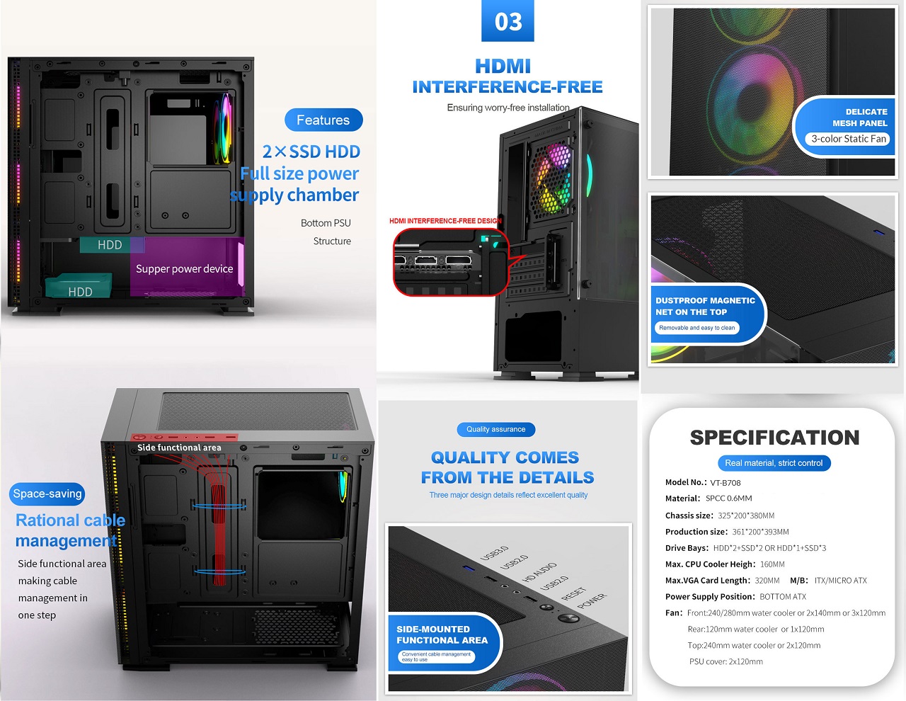 Value-Top VT-B708 Micro ATX Gaming Casing
